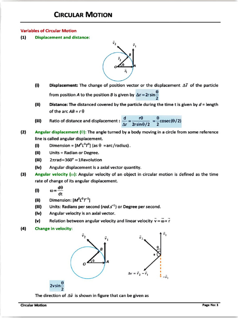 Circular Motion | PDF | Force | Acceleration