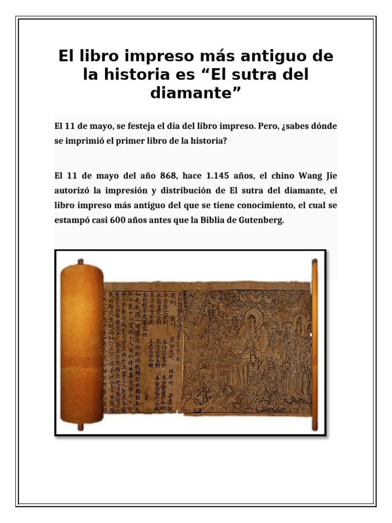 El Libro Impreso Más Antiguo de La Historia | PDF | Imprenta | Libros