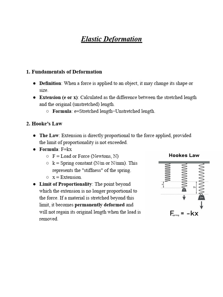 Elastic Deformation | PDF