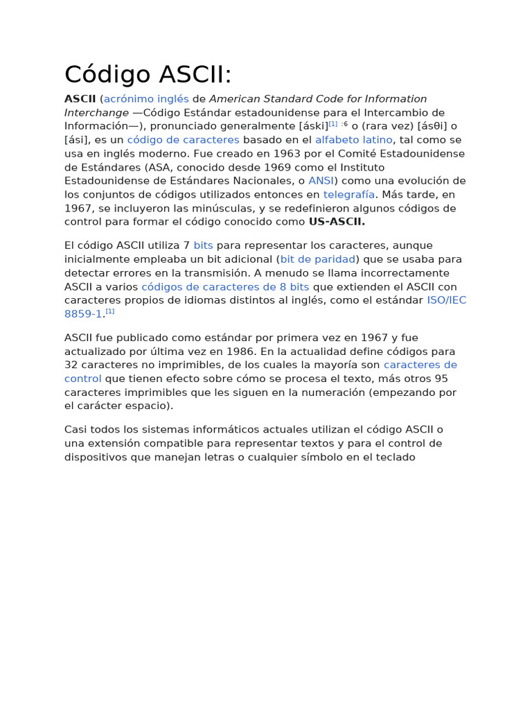 Codigo Ascii | PDF
