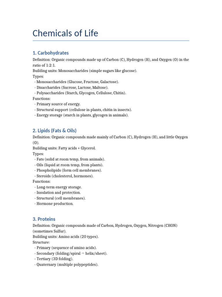 Chemicals of Life | PDF