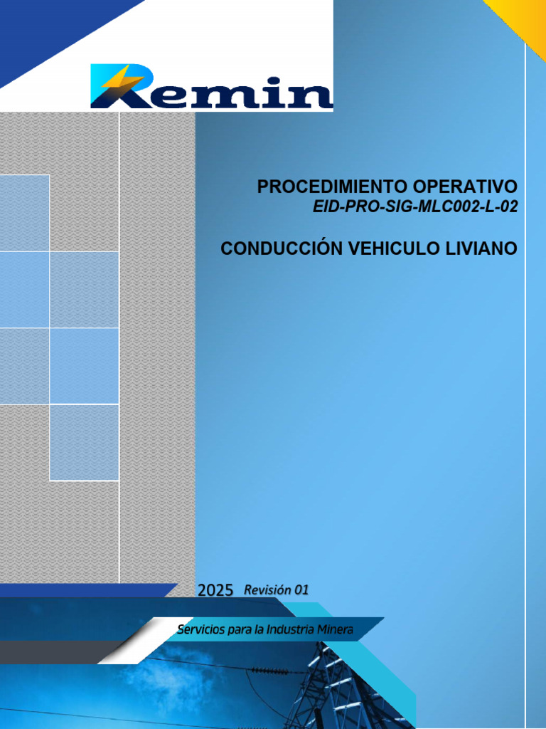 EID-PRO-SIG-MLC-002-L-02 Conduccion Vehículo Liviano. Rev.01 | PDF ...