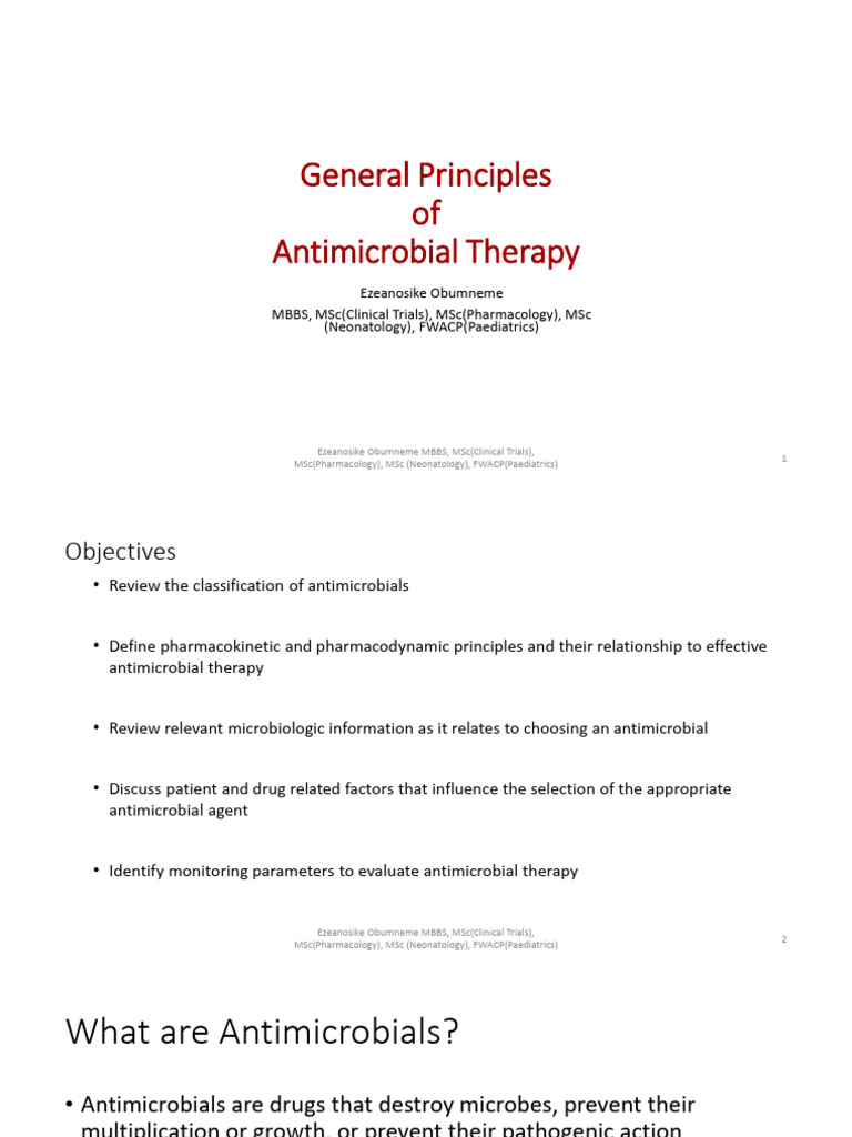Principles of Antimicrobial Therapy 2021 PART 1 | PDF | Antimicrobial ...