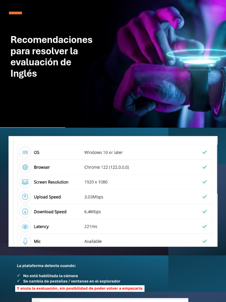 Recomendaciones Prueba AMCAT | PDF