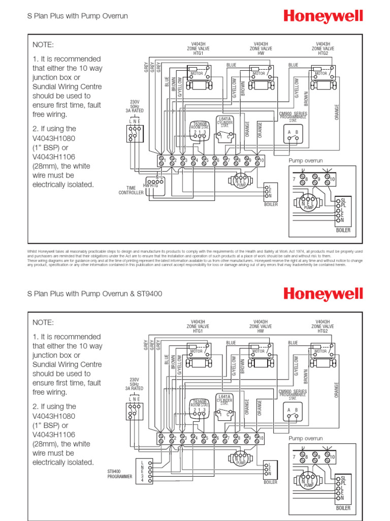 Pump Overrun Wiring Diagrams For S Plan Plus | PDF | Gas Technologies ...
