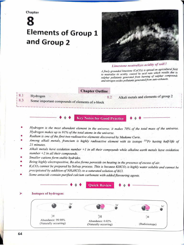 Chp 8 Elements of Group 1 and Group 2 MHT-CET | PDF