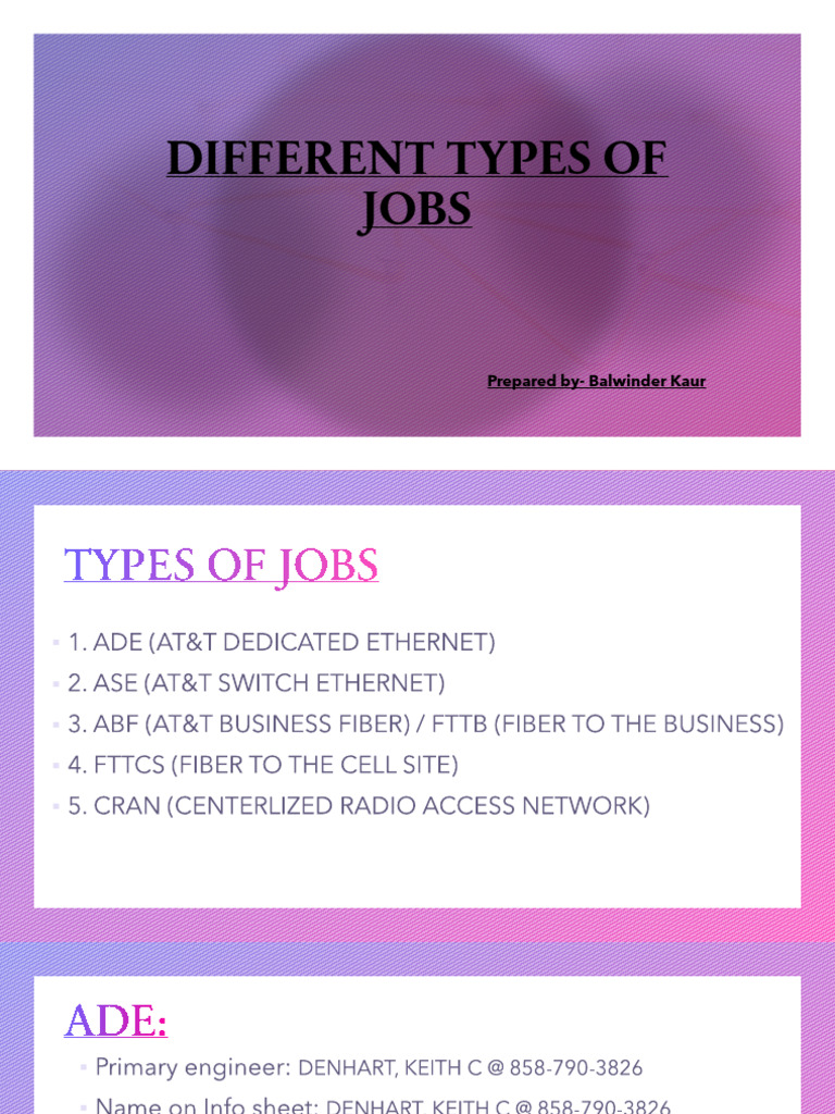 Different Types of Jobs | PDF