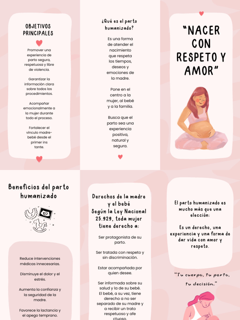 Folleto Tríptico Salud Mental y Bienestar Ilustrativo Rosa y Blanco ...
