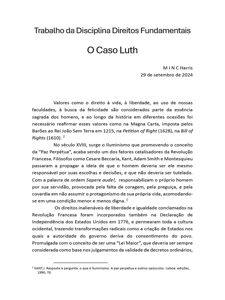 Harris - Revisao sobre o caso Luth - 2024 | PDF | Nazismo | Liberdade