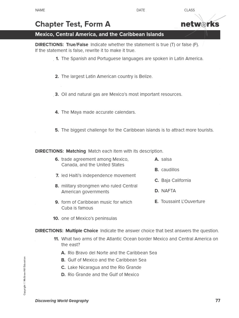 6 7 Studyguide | PDF | Central America | Mexico