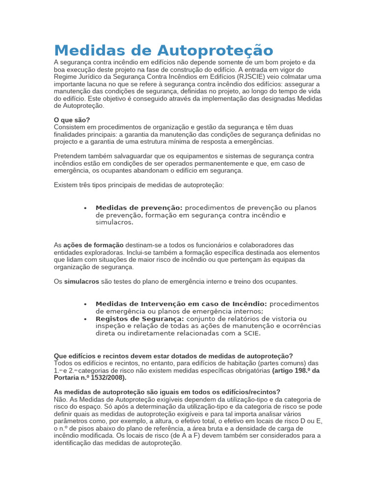 Medidas de Autoproteção ANPC | PDF | Segurança de computadores | Segurança