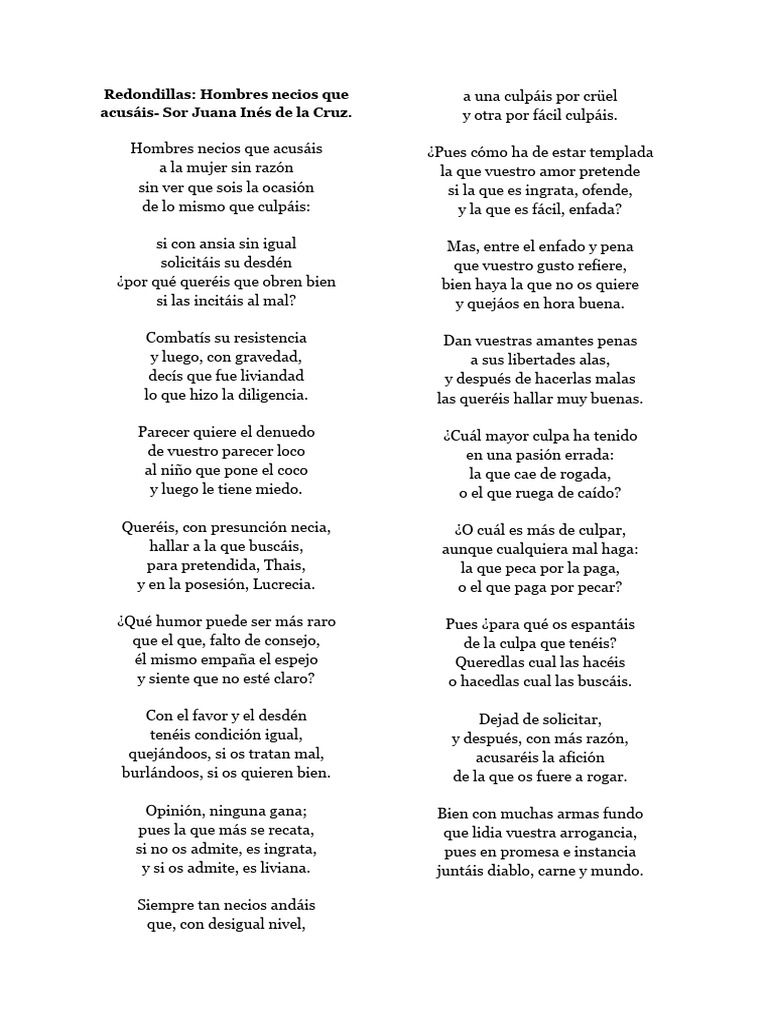 Sor Juana, Poesías. | PDF