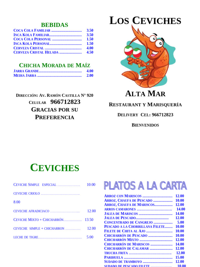 Alta Mar | PDF | Mariscos | Cocina de las Americas