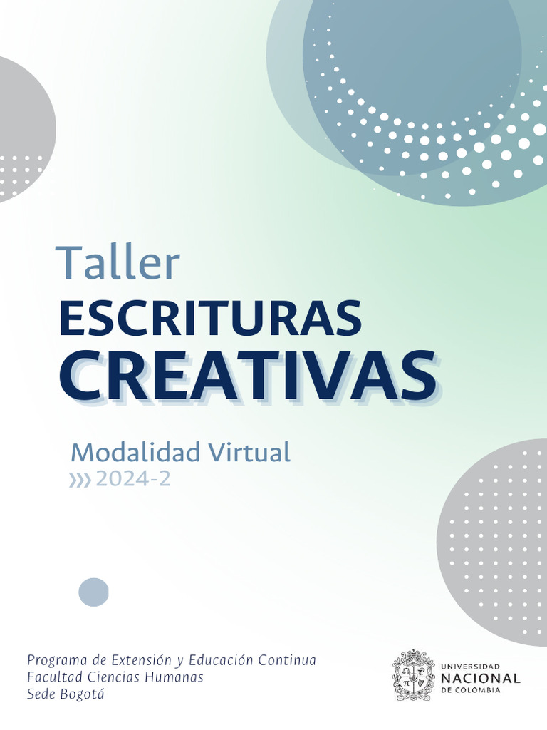 Programa - Taller de escrituras creativas_24-2 | PDF | Cuentos | Escritura