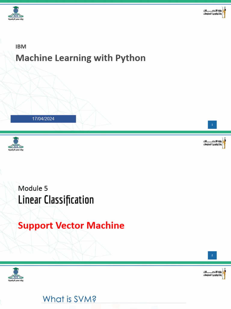 Machine Learning SVMs.pptx | PDF