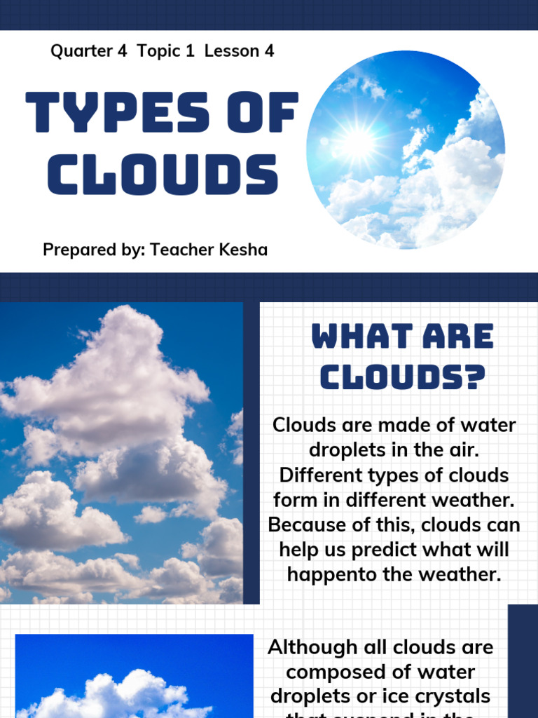 SCI Q4 T1 Lesson 4 - Types of Clouds | PDF | Cloud | Clouds, Fog And ...