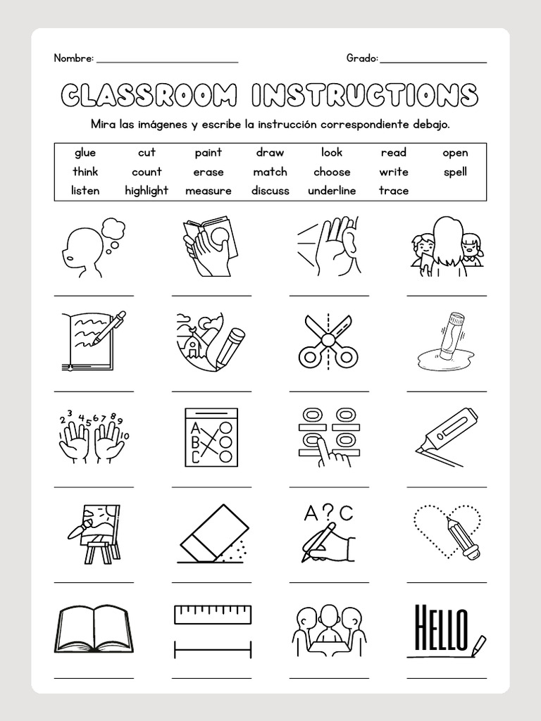 Classroom Instructions Worksheet | PDF