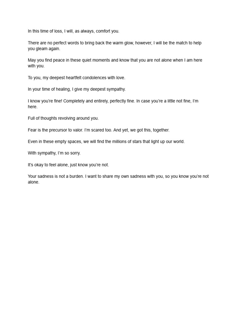 Sympathy Card Writings | PDF