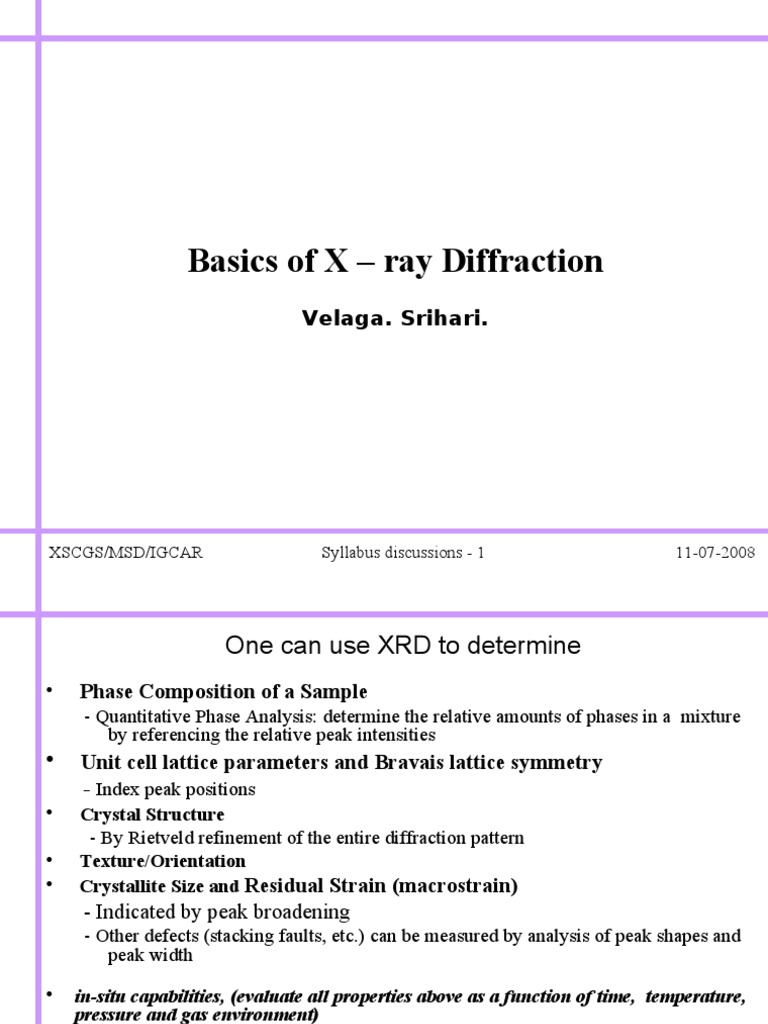 Syllabus Pap 1 XRD | PDF | X Ray Crystallography | Crystal Structure