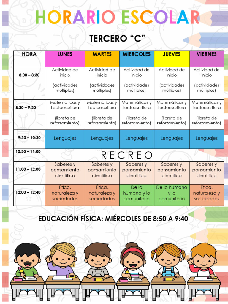 Horario Tercero c | PDF