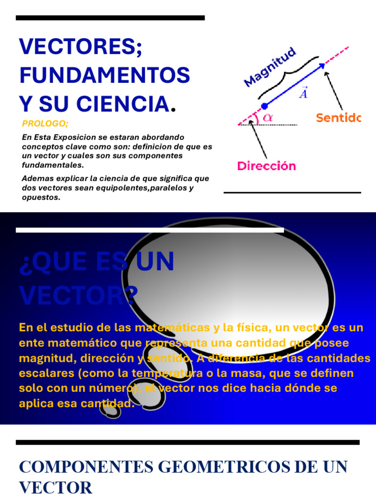 VECTORES PRESENTACION | PDF | Vector Euclidiano | Sistema de ...