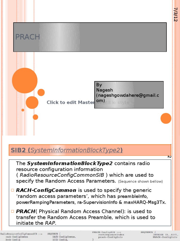 LTE Prach Presentation | PDF | Computer Data | Data Transmission