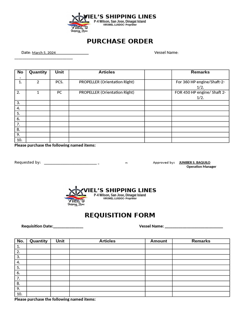 Purchase Order | PDF