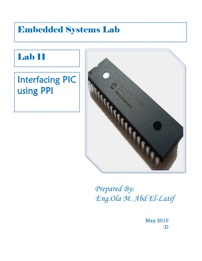 Lab 11 Interfacing PIC Using PPI | PDF | Classes Of Computers | Integrated Circuit