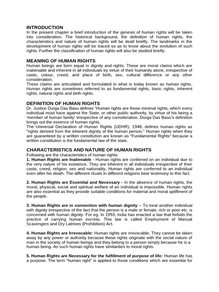 Definition of Human Rights | PDF | Human Rights | United States Bill Of ...