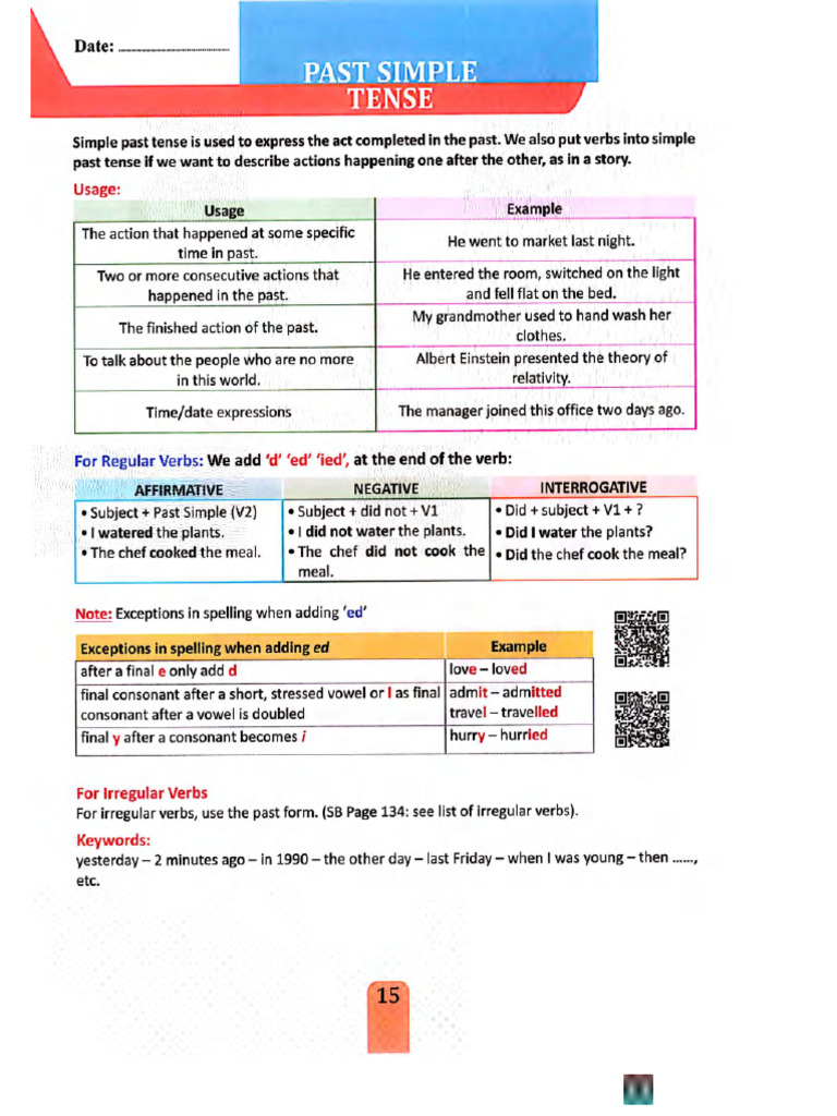 Past Simple Explanation and Exercises | PDF