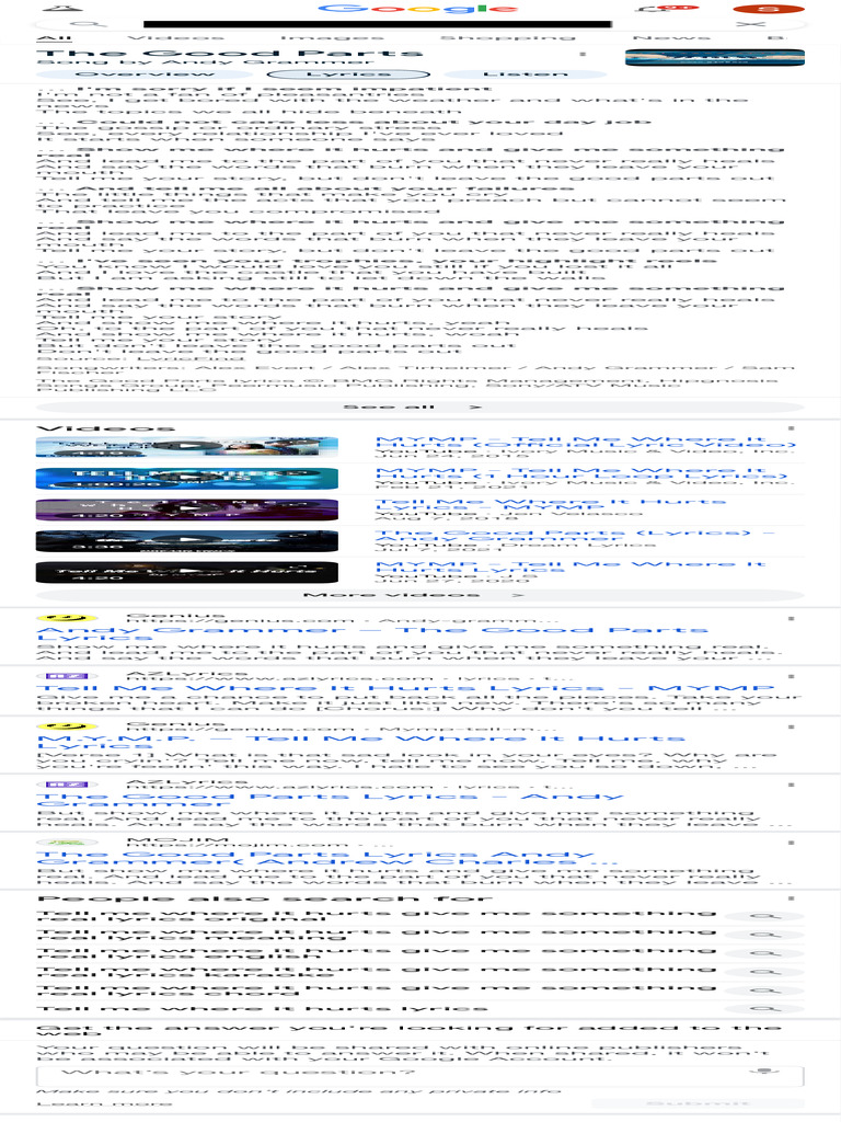 Tell Me Where It Hurts Give Me Something Real Lyr… | PDF | Recorded ...