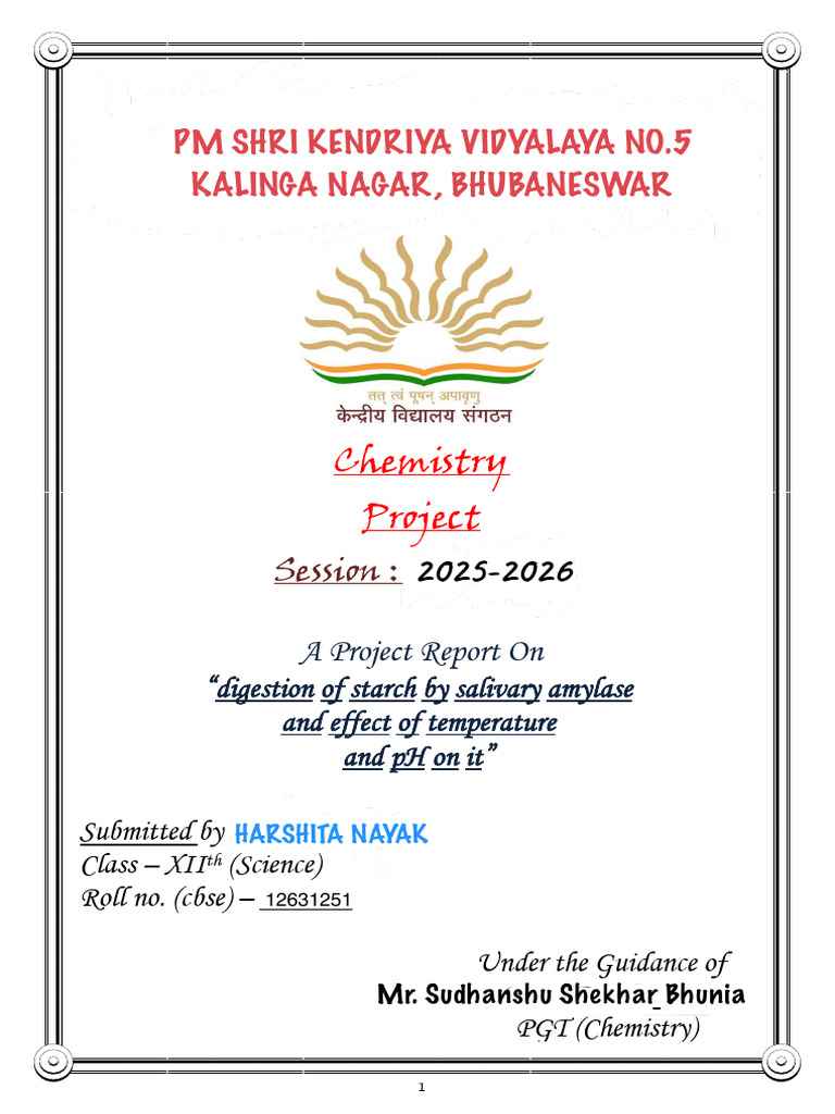 Chemistry Project Class XII 2021 22 Investigatory Project | PDF ...