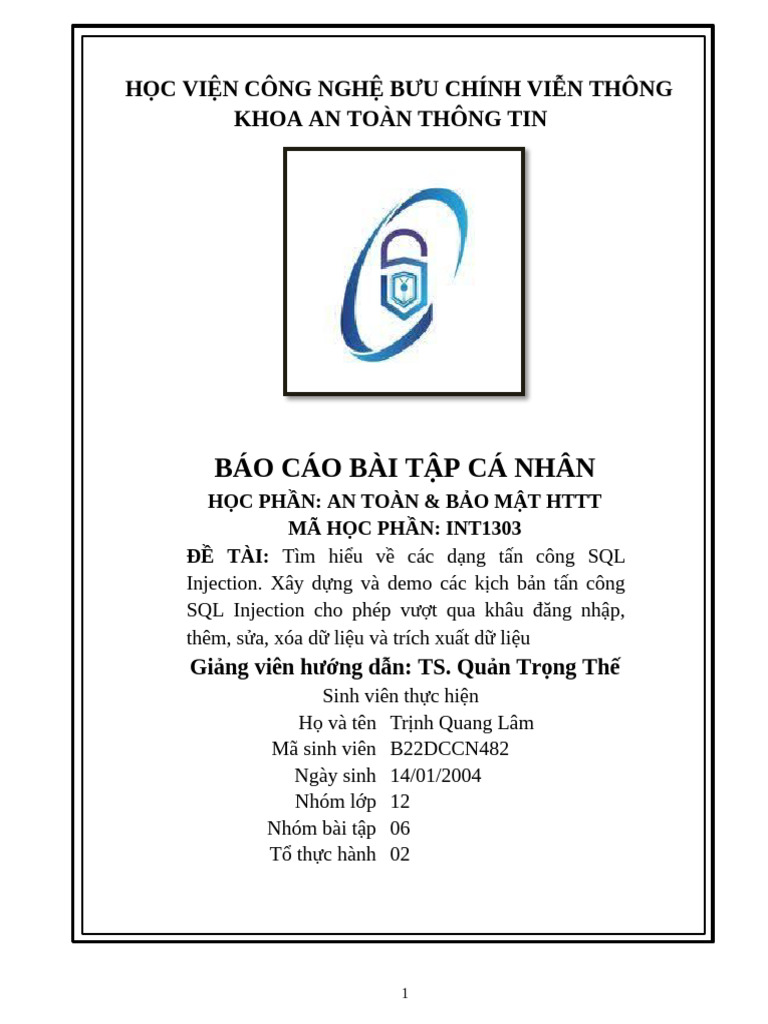 Bài tập cá nhân và thực hành | PDF