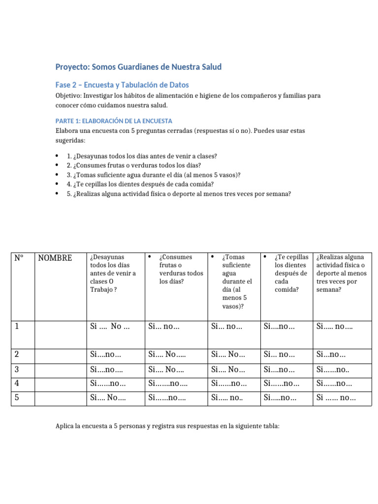 Fase_2_Encuesta_Habitos_Saludables[1] | PDF