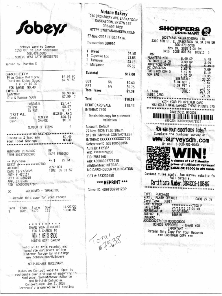 12-05-2025 Receipts - D. Kenny Talking Circle 2025 | PDF