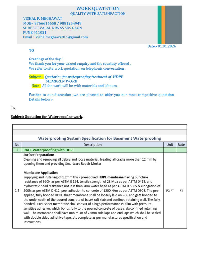 hdpe work | PDF | Concrete | Adhesive