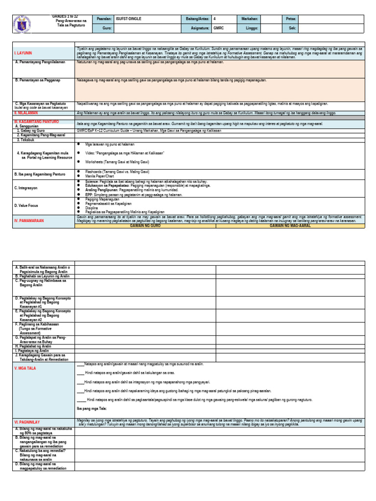 Detailed Lesson Plan Filipino 1 (1) | PDF