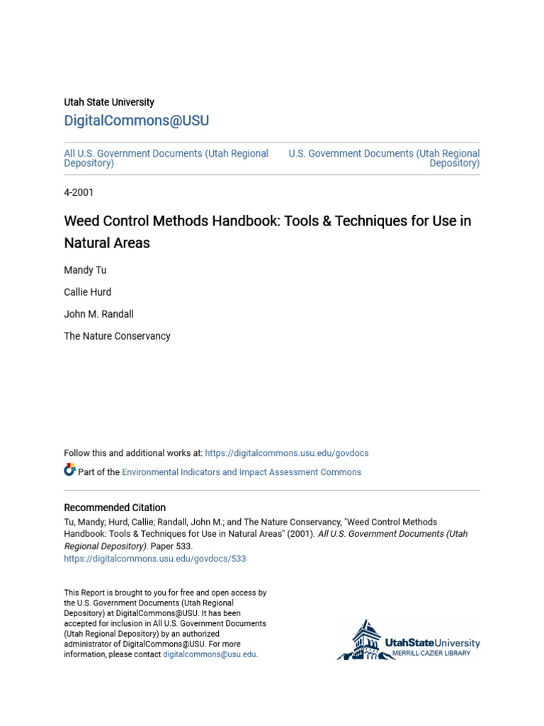 Weed Control Methods Handbook_ Tools & Techniques for Use in Natu | PDF ...