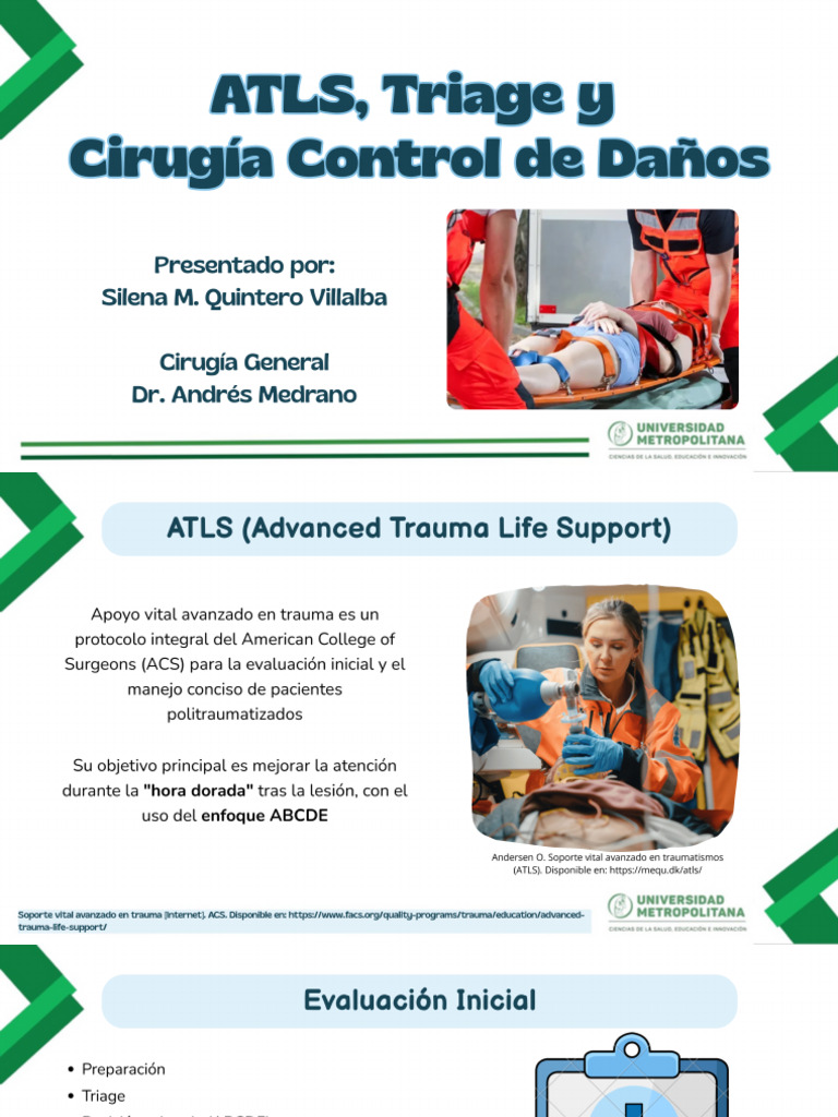 ATLS Triage Cirugía Control de Daños | PDF
