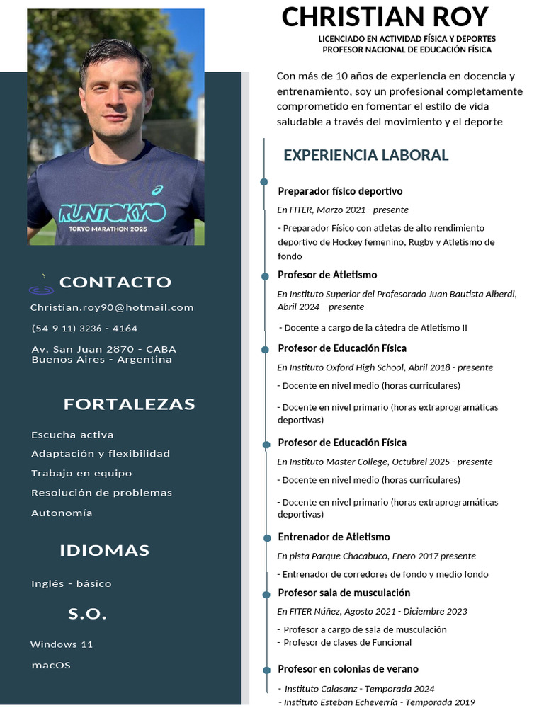 CV Christian Roy 2025 | PDF | Deportes