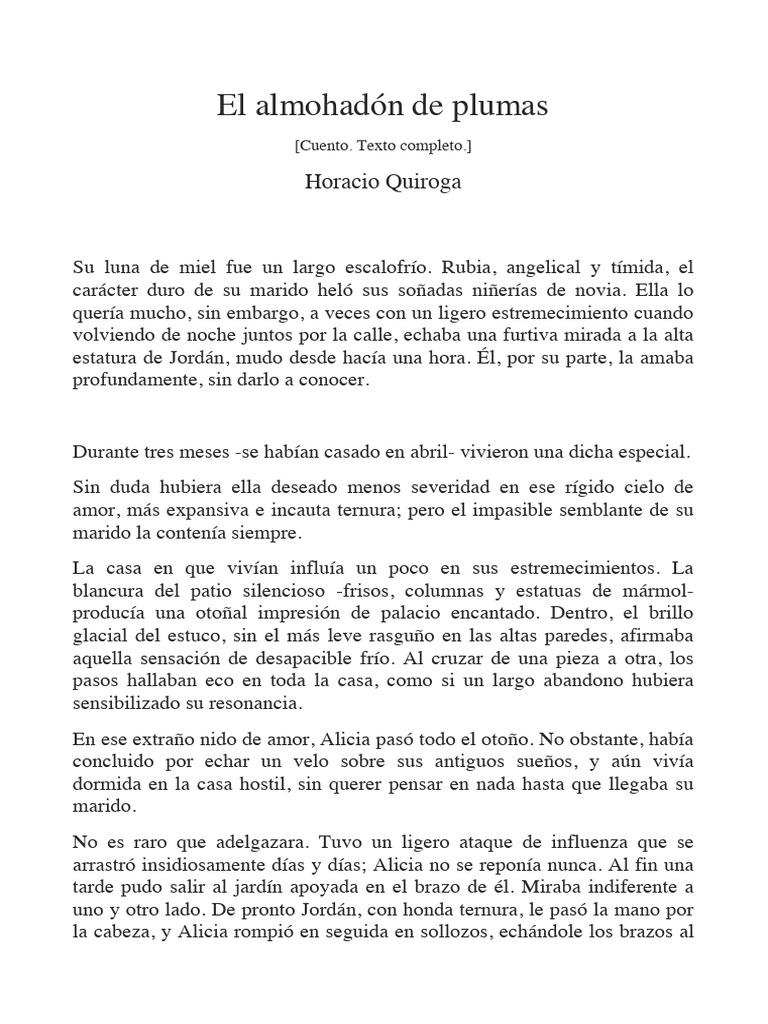 El Almohadón de Plumas | PDF