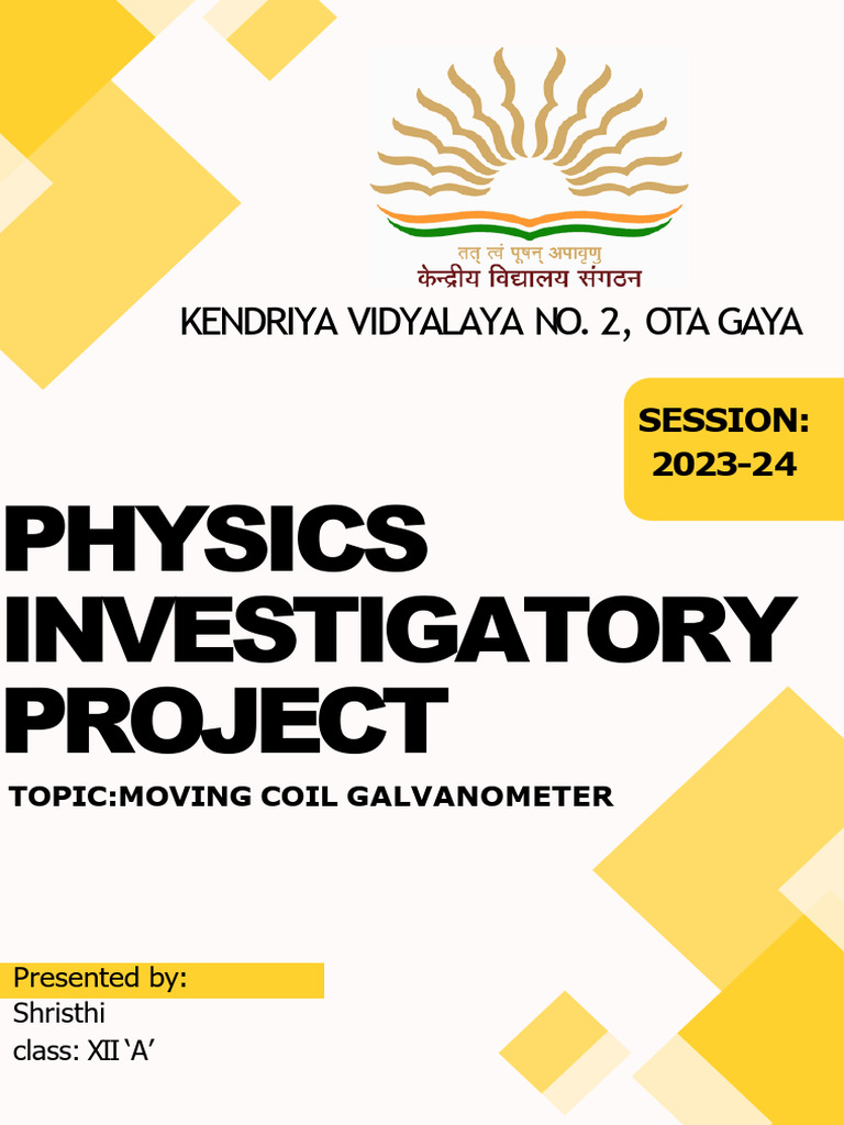 704680506 Class 12th Project on Moving Coil Galvanometer (1) | PDF ...