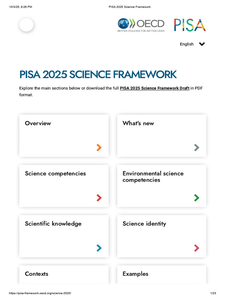 PISA 2025 Science Framework | PDF | Programme For International Student ...
