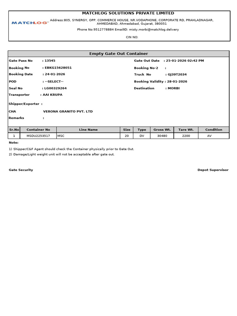 Gate Out Pass New | PDF