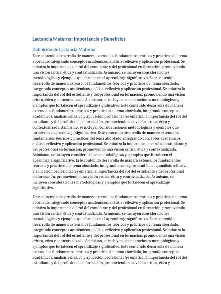 Lactancia_Materna Introducción al Análisis del Caso Clínico | PDF ...