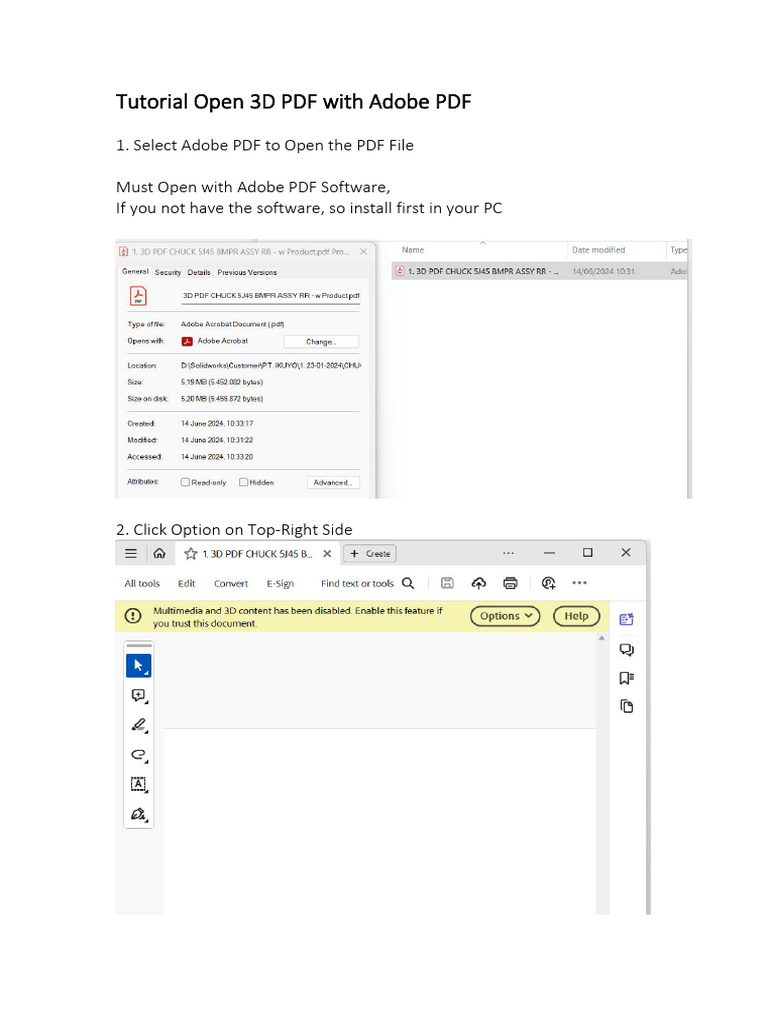 Tutorial Open 3D PDF With Adobe PDF | PDF