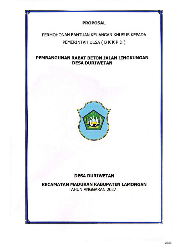 Contoh Proposal BKKPD | PDF