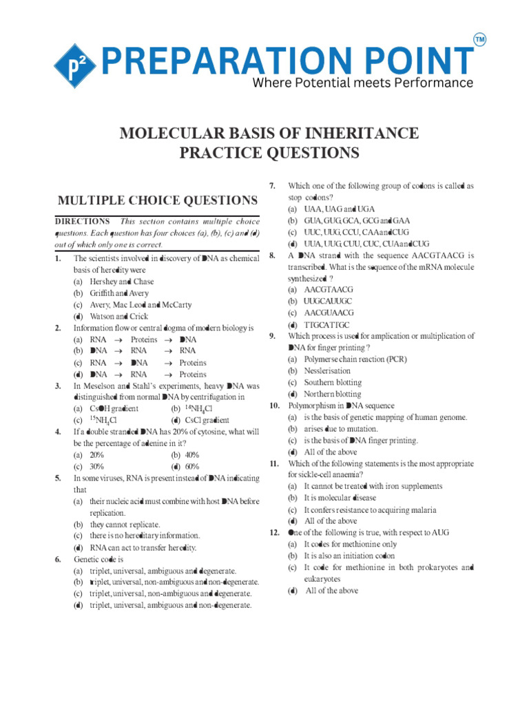 Molecular Basis of Inheritance | PDF | Dna | Operon