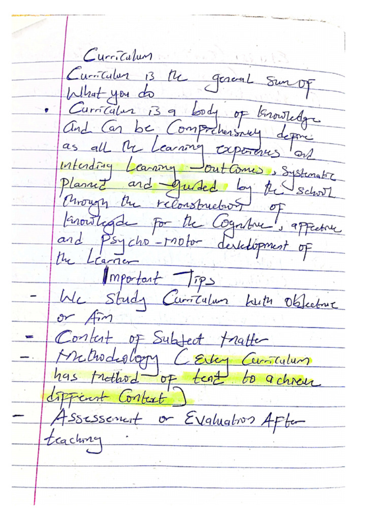EDU 201 ___ DEFINITION AND TYPES OF CURRICULUM | PDF