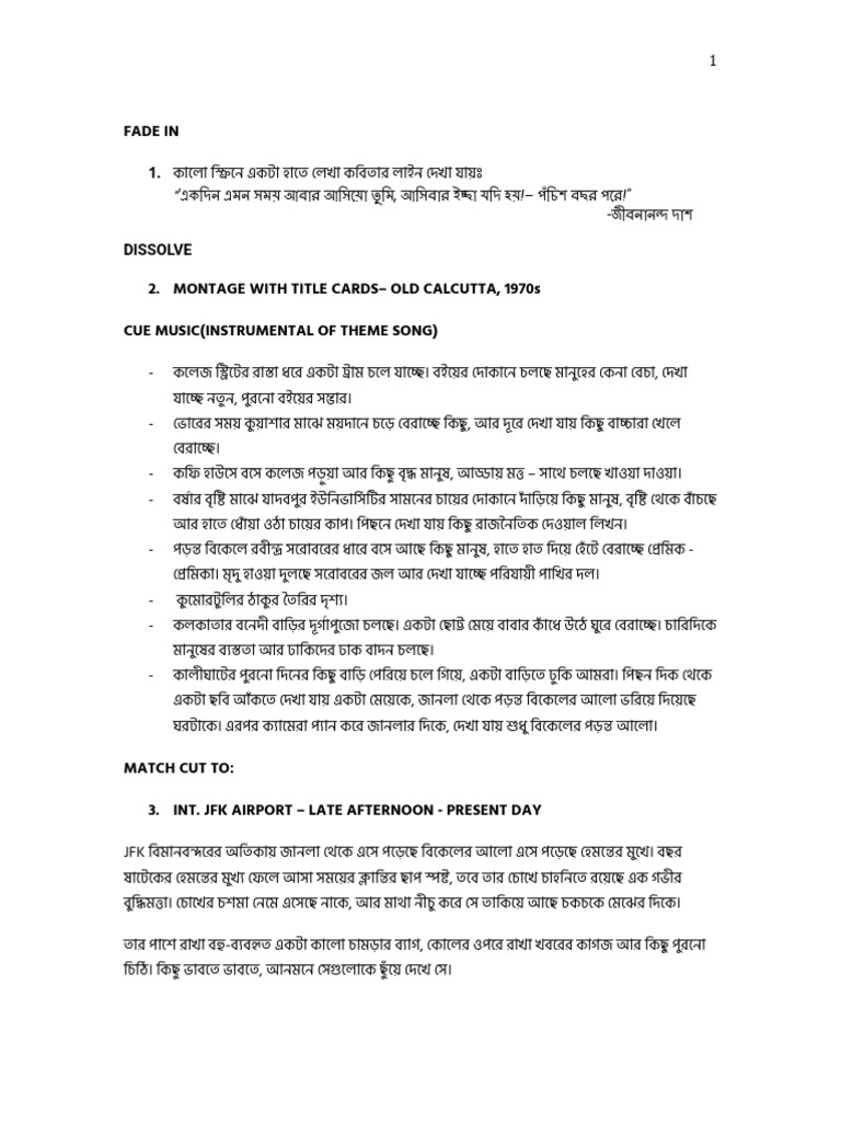 Half of A Promise Screenplay BANGLA REVISED | PDF